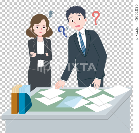 Suit men office worker lost documents - Stock Illustration [45601059 ...