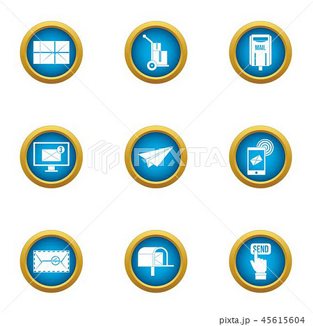Gpo icons set, flat styleのイラスト素材 [45615604] - PIXTA