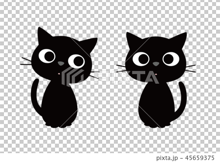 Two cute black cats illustration vector - Stock Illustration [45659375 ...