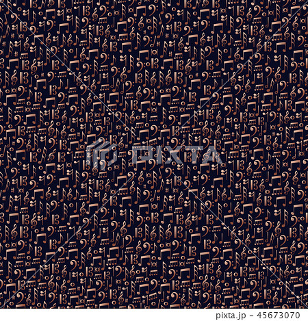 Copper music notes seamless pattern backgroundのイラスト素材 [45673070] - PIXTA