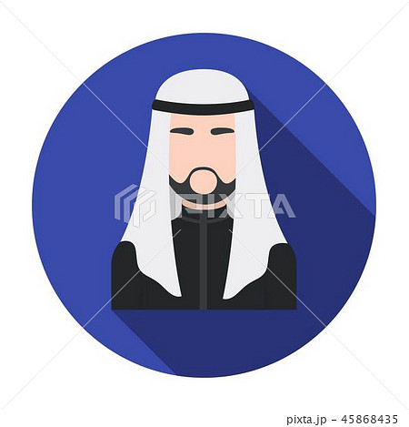 Sheikh icon in flat style isolated on white...のイラスト素材 [45868435] - PIXTA
