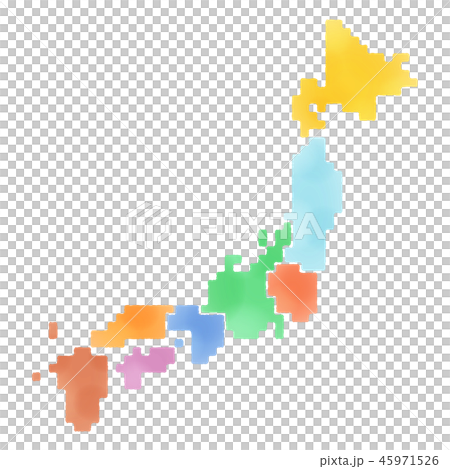 Japan dot map by area division (rough... - Stock Illustration [45971526 ...