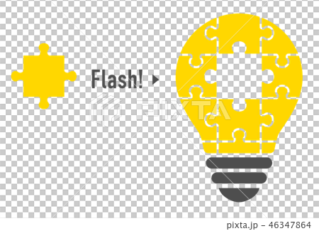 Puzzle light bulb illustration (flash) - Stock Illustration [46347864 ...