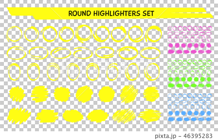 Hand draw highlight marker circle frame vector set - Stock Illustration ...