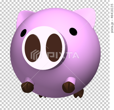Round pig - Stock Illustration [46418135] - PIXTA