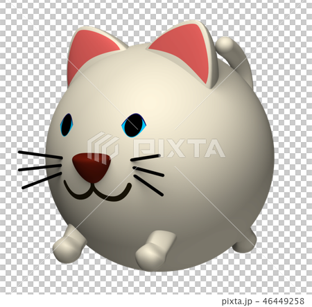 Round cat - Stock Illustration [46449258] - PIXTA