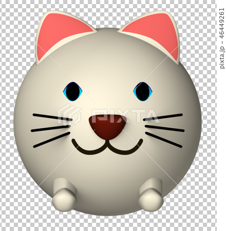 Round cat - Stock Illustration [46449261] - PIXTA