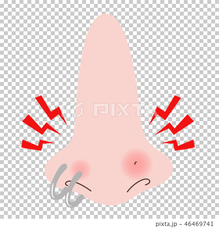 Pierced nasal suppuration swollen - Stock Illustration [46469741] - PIXTA