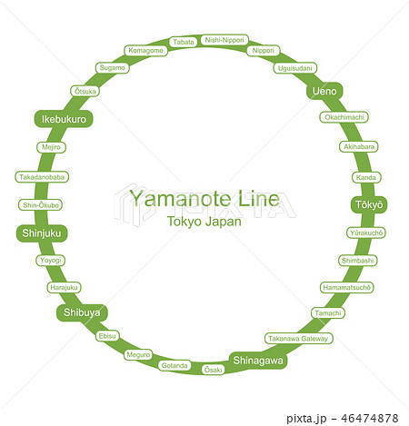 Yamanote Line Railway route mapのイラスト素材 [46474878] - PIXTA