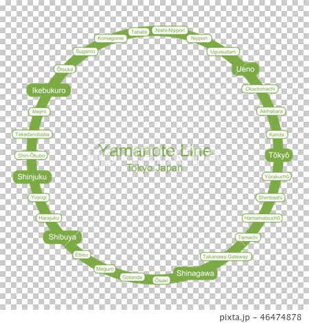yamanote line, alignment, route - Stock Illustration [46474878] - PIXTA