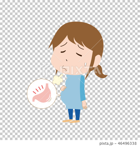 Feeling of fullness woman alone - Stock Illustration [46496338] - PIXTA