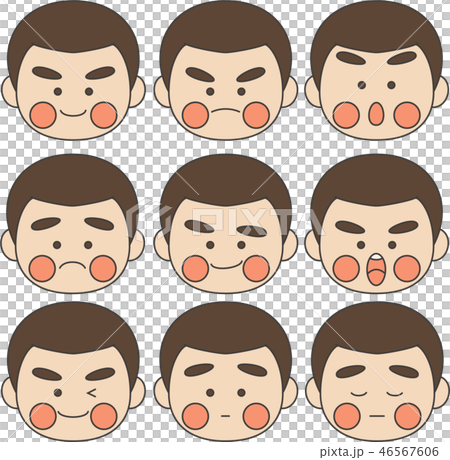 Shonen character face variations - Stock Illustration [46567606] - PIXTA