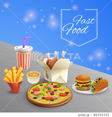 Fast Food Cartoon Illustrationのイラスト素材 [46595293] - PIXTA