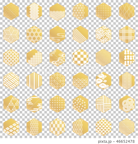 Japanese pattern icon material collection - Stock Illustration ...