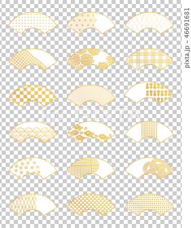 Japanese pattern icon material collection - Stock Illustration ...