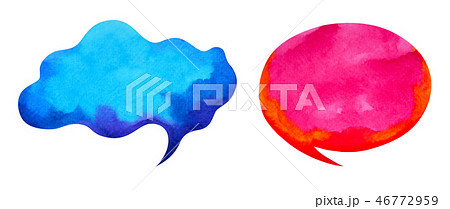 bubble free speaking watercolor illustrationのイラスト素材 [46772959] - PIXTA