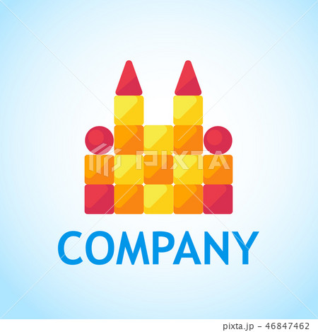 Logo for Toy Shop. Toy castle of cubes - Vector...のイラスト素材 [46847462 ...