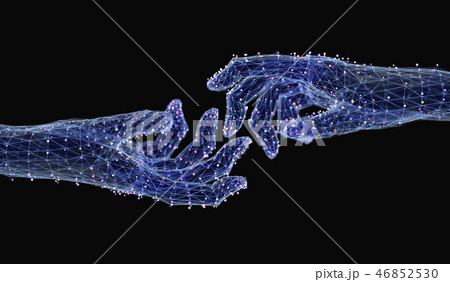 Digital hands touching each otherのイラスト素材 [46852530] - PIXTA