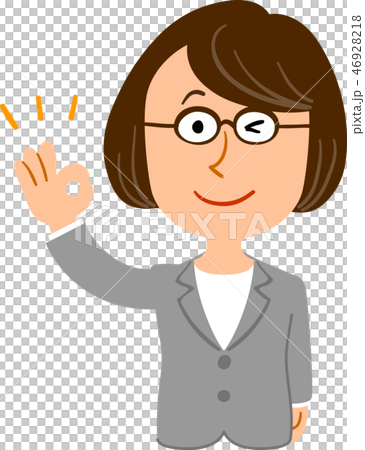 Female glasses business teacher approving - Stock Illustration ...