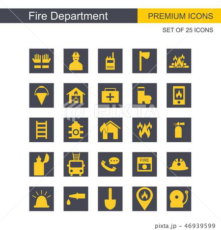Fire Department icons setのイラスト素材 [46939599] - PIXTA