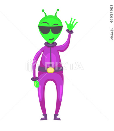 alien raising handのイラスト素材 [46957903] - PIXTA