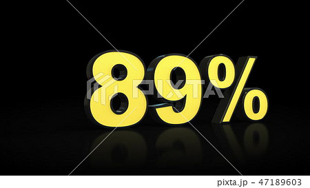 eighty-nine 89 percent 3D renderingのイラスト素材 [47189603] - PIXTA