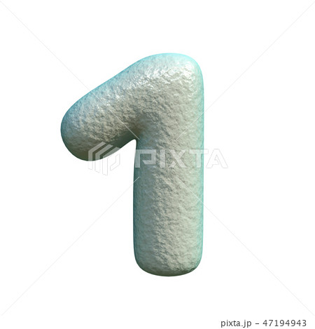 Grey blue clay Number 1 ONE 3Dのイラスト素材 [47194943] - PIXTA