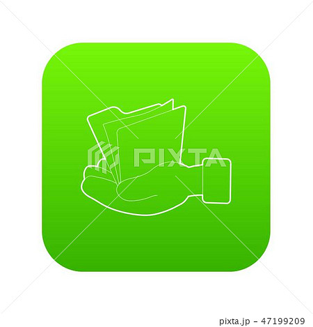 Hand holding file folder icon green vectorのイラスト素材 [47199209] - PIXTA