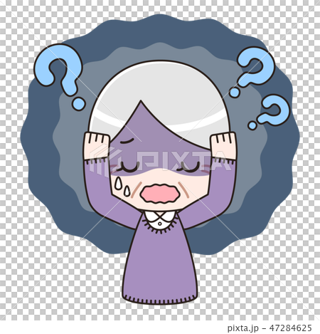 Confused senior lady (with bust up / background) - Stock Illustration ...