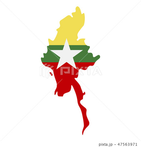 map of Myanmar - flagのイラスト素材 [47563971] - PIXTA