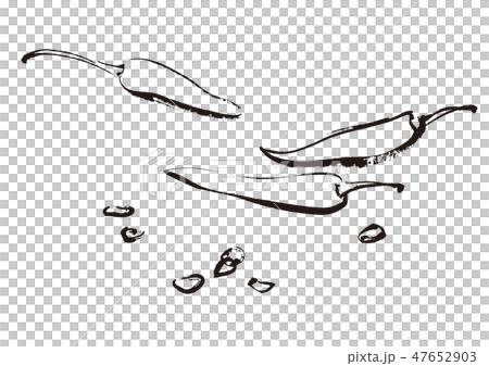 Illustration of a line drawing 2 chilli - Stock Illustration [47652903 ...