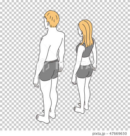 Boty Parts Rear View Person Full Length... - Stock Illustration ...