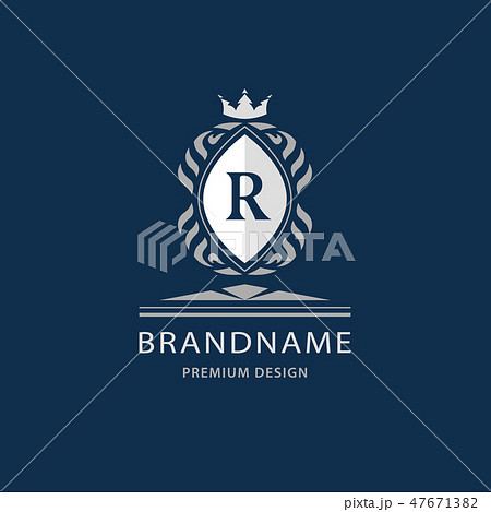 King boutique brand, crown logo. Letter emblem Rのイラスト素材 [47671382] - PIXTA