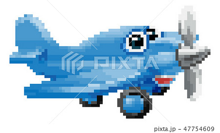 Airplane 8 Bit Pixel Game Art Cartoon Characterのイラスト素材 [47754609] - PIXTA