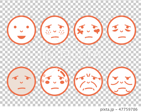 Face skin various trouble picto style illustration - Stock Illustration ...