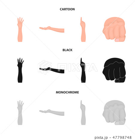 Sign Language cartoon,black,monochrome icons in...のイラスト素材 [47798748 ...