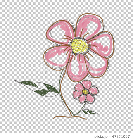 pink flower from hand writing. - Stock Illustration [47851097] - PIXTA