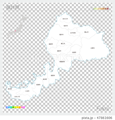 Map of Fukui Prefecture (municipalities and... - Stock Illustration ...