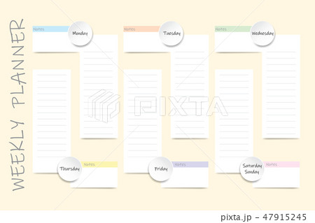 Weekly planner infographic vectorのイラスト素材 [47915245] - PIXTA