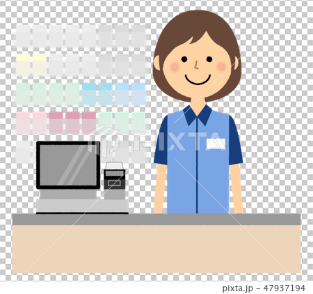 Female store clerk - Stock Illustration [47937194] - PIXTA