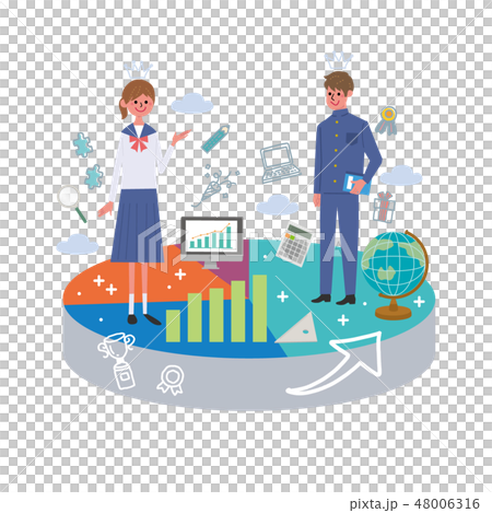 Student School Life Concept Illustration - Stock Illustration [48006316 ...