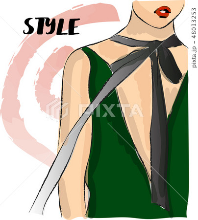 Fast fashion portrait of a beautiful womanのイラスト素材 [48013253] - PIXTA