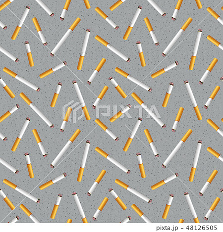 Seamless pattern with cigarette butts and ashesのイラスト素材 [48126505] - PIXTA