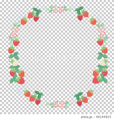 Ichigo Frame Strawberry Strawberry Spring... - Stock Illustration ...