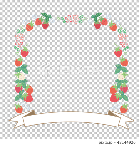 Ichigo Frame Strawberry Strawberry Spring... - Stock Illustration ...