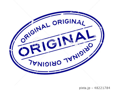 Grunge blue original word oval rubber seal stamp のイラスト素材 [48221784] - PIXTA