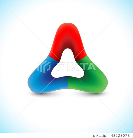 Trigon sign illustration. triangle shape 3d...のイラスト素材 [48228078] - PIXTA
