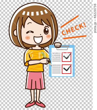 Women check check - Stock Illustration [48228738] - PIXTA
