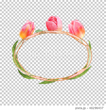 Floral frame with tulips. - Stock Illustration [48296437] - PIXTA