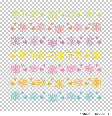 Heart motif snow crystal colorful - Stock Illustration [48338591] - PIXTA